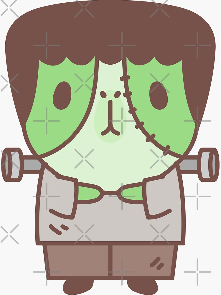 "Guinea pig in Frankenstein costume " Sticker by Miri-Noristudio ...
