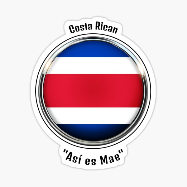 Pegatina «Orgullo costarricense, Asi es Mae» de JungleJava | Redbubble