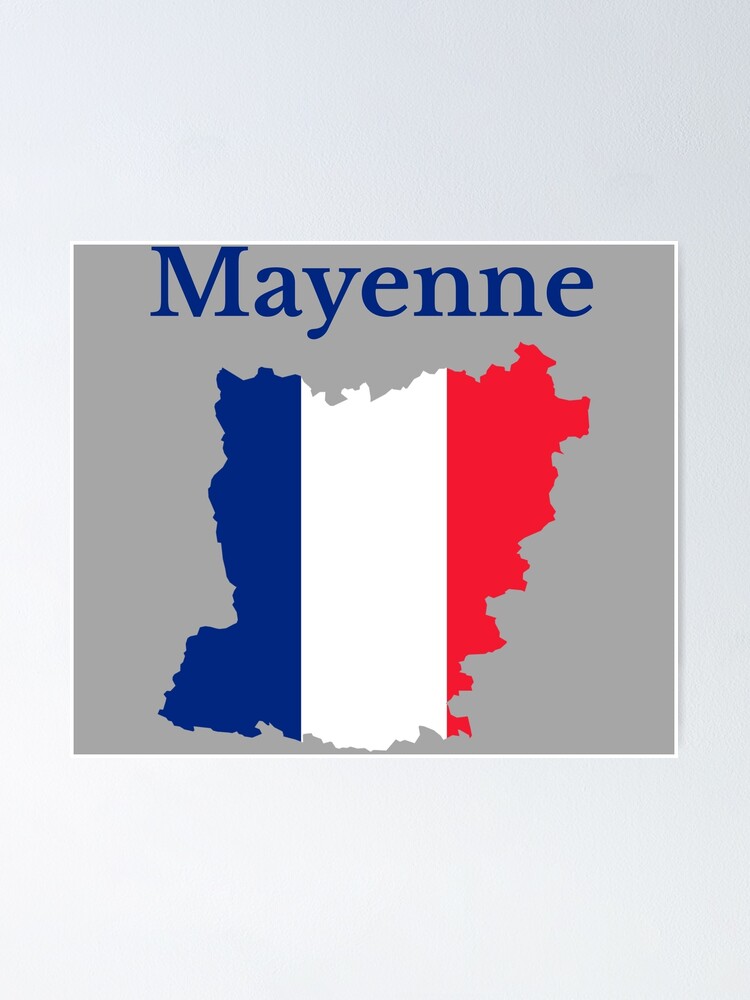 "Mayenne Map, France, French Department" Poster for Sale by marosharaf ...