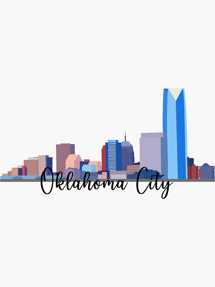 "Oklahoma City skyline" Sticker for Sale by molliehitt | Redbubble