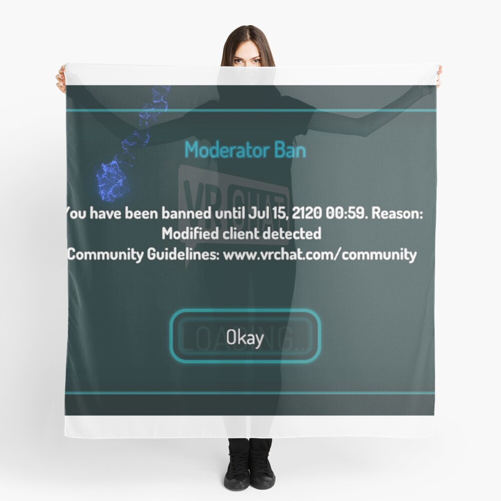 "banned vrchat" Scarf for Sale by pikmin2010 | Redbubble