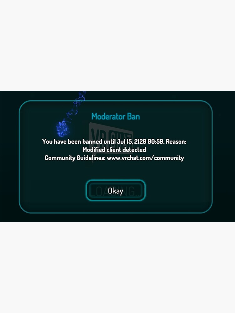 "banned vrchat" Poster for Sale by pikmin2010 | Redbubble