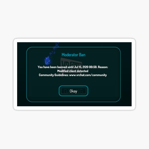 "banned vrchat" Sticker for Sale by pikmin2010 | Redbubble