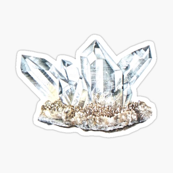 "rock crystal on drusy quartz" Sticker for Sale by cottagefrog | Redbubble