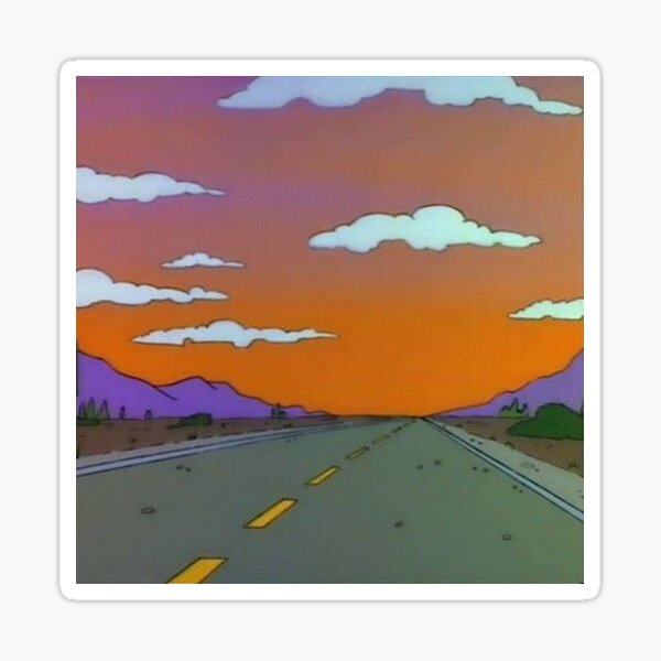 "Sunset cartoon " Sticker by Aesthetics1kyye | Redbubble
