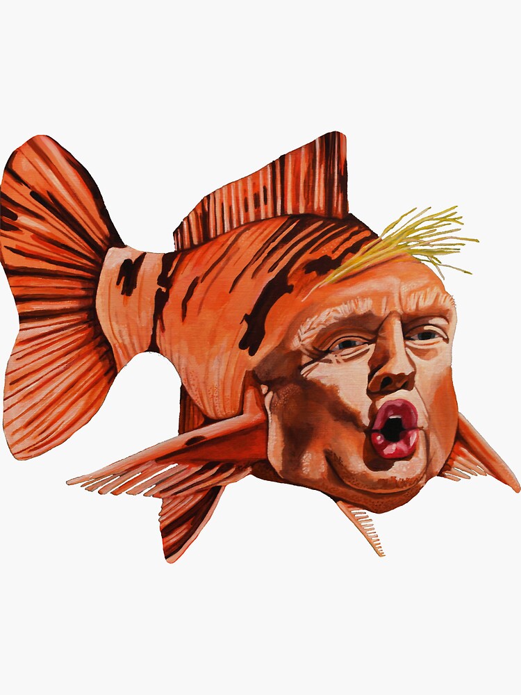 "Fish Face Trump" Sticker for Sale by wildjellybeans | Redbubble