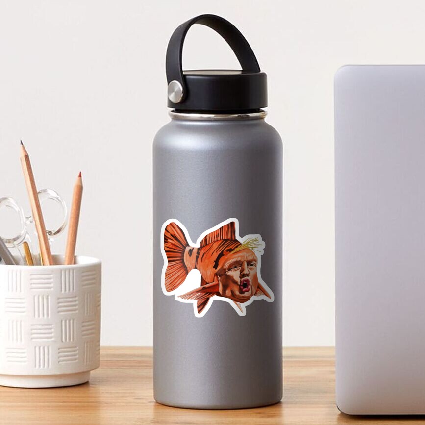 "Fish Face Trump" Sticker by wildjellybeans | Redbubble