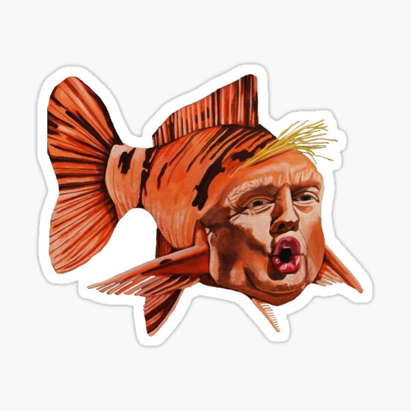 "Fish Face Trump" Sticker for Sale by wildjellybeans | Redbubble