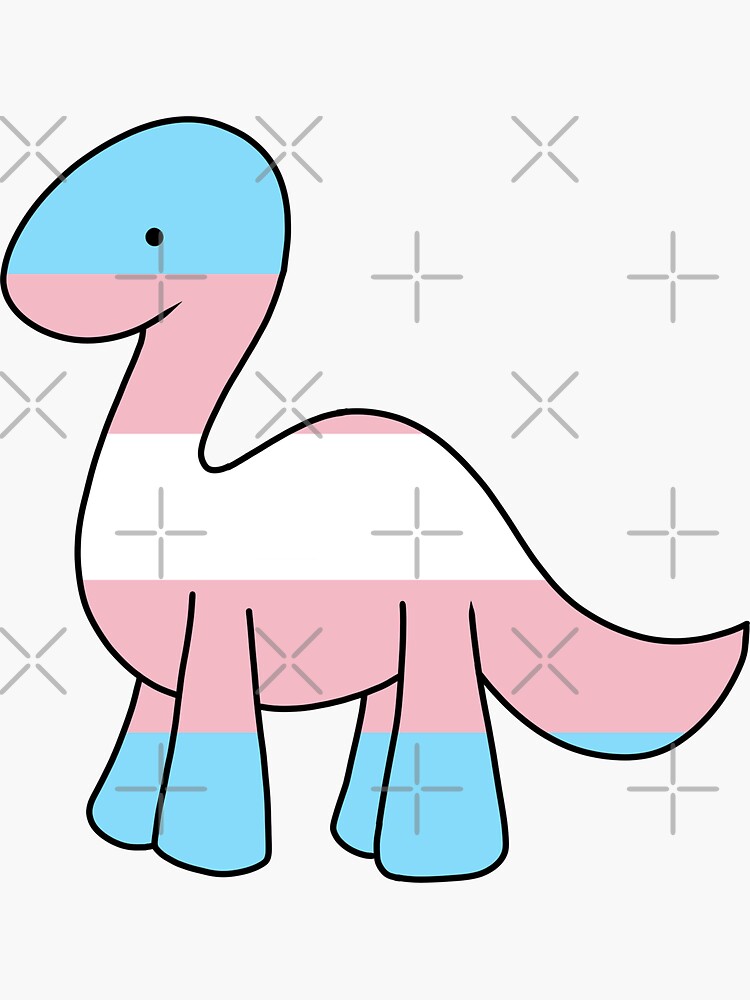 "Trans Pride Dino" Sticker for Sale by vanillagutz | Redbubble