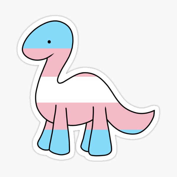 "Trans Pride Dino" Sticker for Sale by vanillagutz | Redbubble