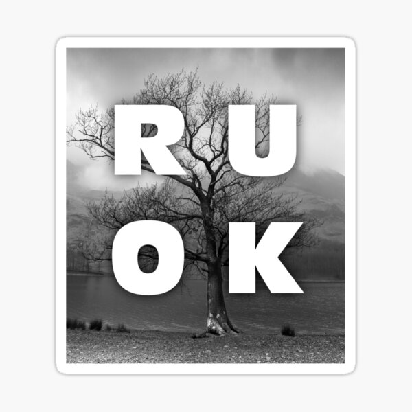 "r u ok" Sticker for Sale by pushpamp | Redbubble