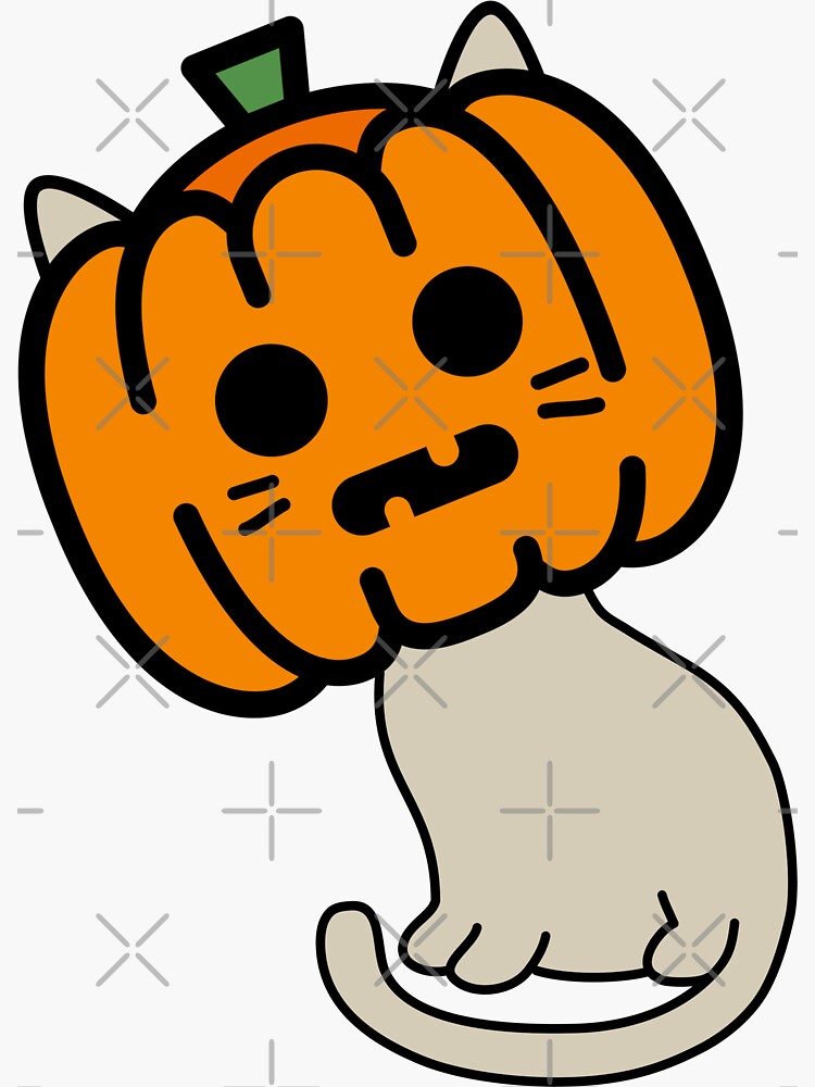"Cat Pumpkin Neutral Mask" Sticker for Sale by GlanceCat | Redbubble