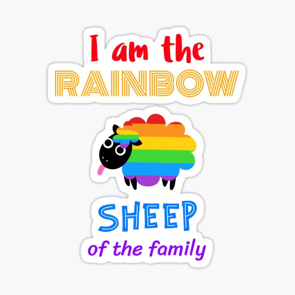 "Rainbow sheep of the family" Sticker for Sale by WillowWhips | Redbubble