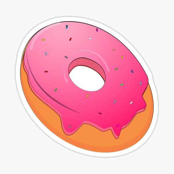 "Pink Donut Sticker" Sticker for Sale by Marvelpic | Redbubble