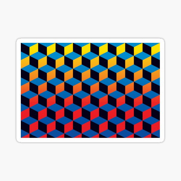 "Large tumbling blocks pattern" Sticker for Sale by M3EX | Redbubble