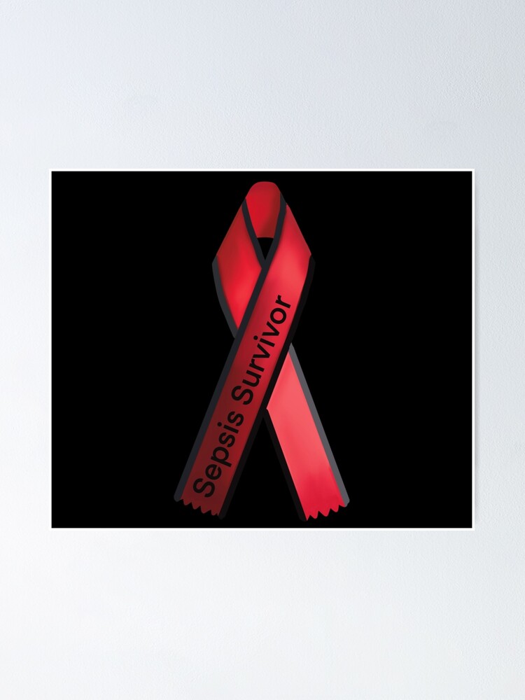 "Sepsis Survivor Red Ribbon Awareness" Poster by ToriaScarlett | Redbubble