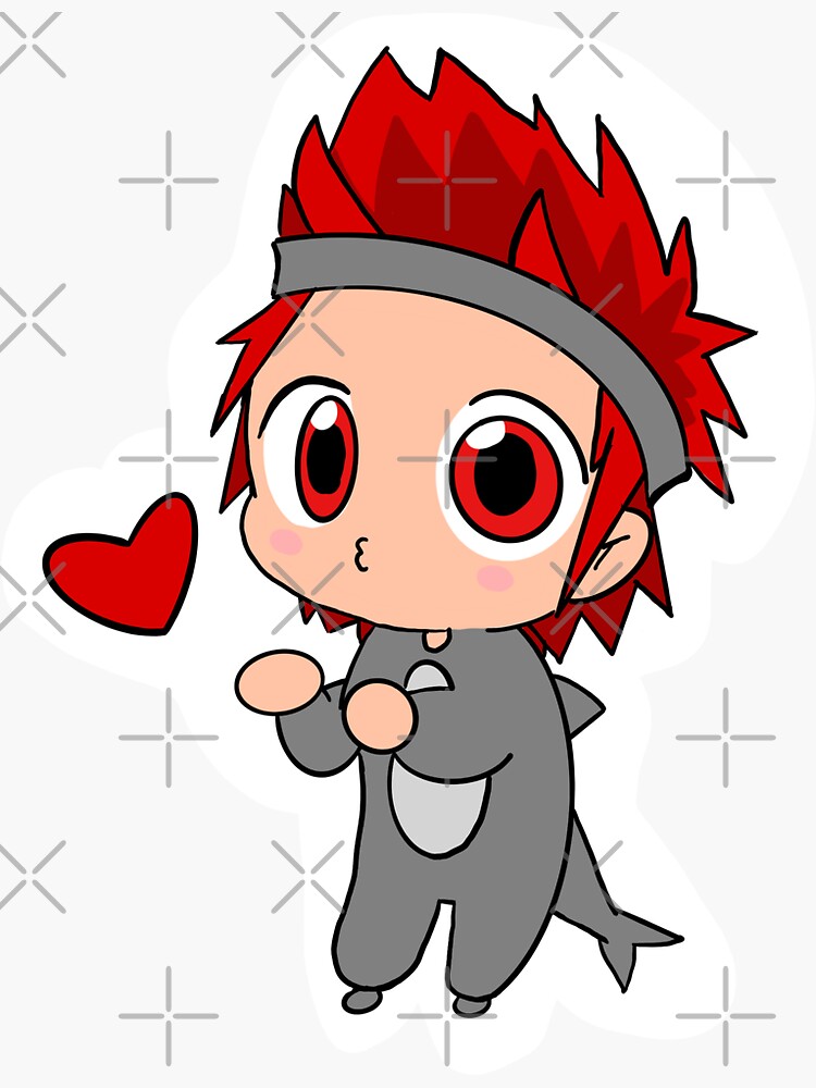 "Chibi shark kirishima " Sticker for Sale by MiaBauer | Redbubble