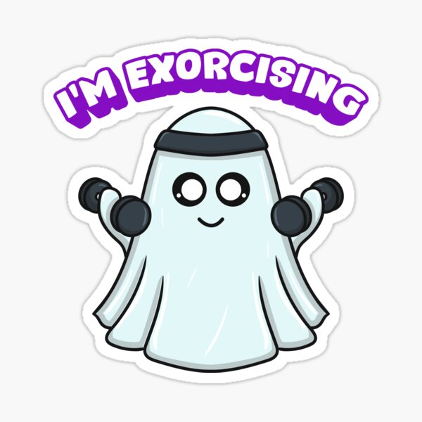 "Halloween Weightlifting Ghost Wraith Haunting Gym Workout" Sticker for ...
