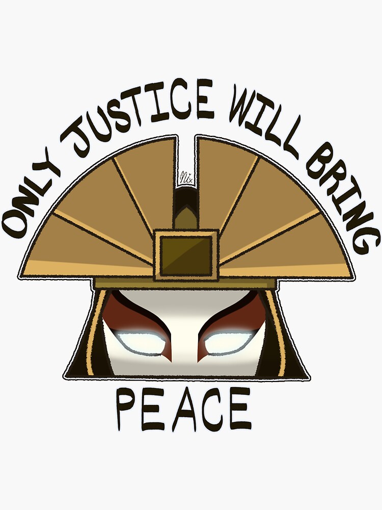 "Only Justice Will Bring Peace (Avatar Kyoshi)" Sticker for Sale by ...