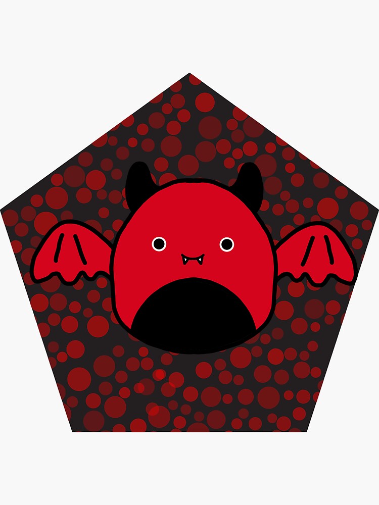 "Dante the red devil Squishmallow " Sticker by ELY-designs | Redbubble