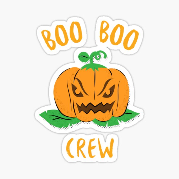 "Boo Boo Crew Pumpkin Face Jack O Lenten Cartoon" Sticker for Sale by ...