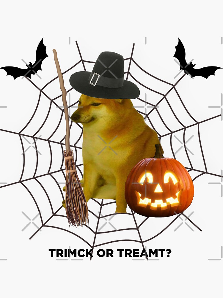 Pegatina «Cheems de Halloween» de UncleApo | Redbubble