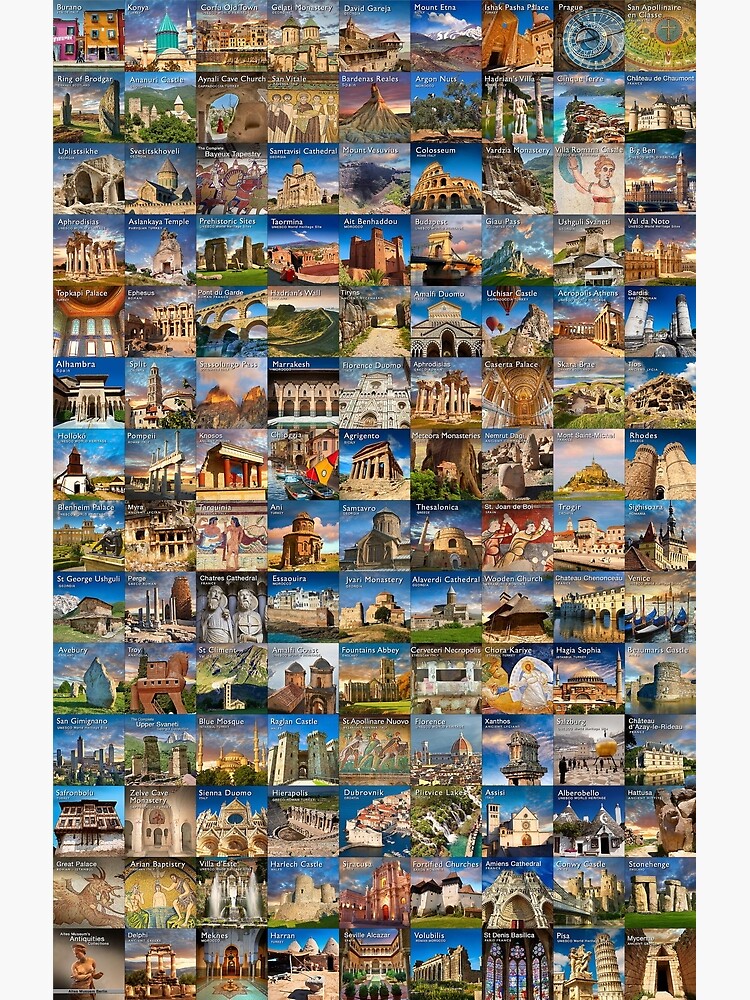 "UNESCO World Heritage Sites" Poster for Sale by Montage-Madness ...
