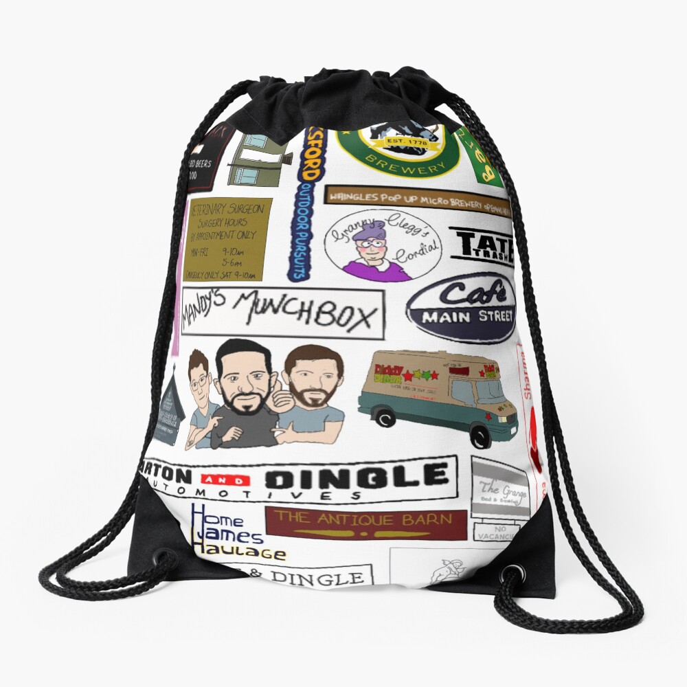 "Emmerdale ITV - 'Businesses Moodboard'" Drawstring Bag for Sale by ...