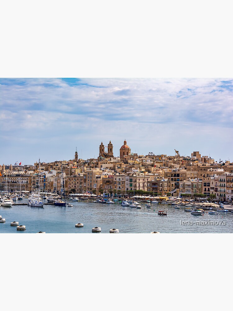 "Cityscape of Senglea, Malta" Sticker by lena-maximova | Redbubble