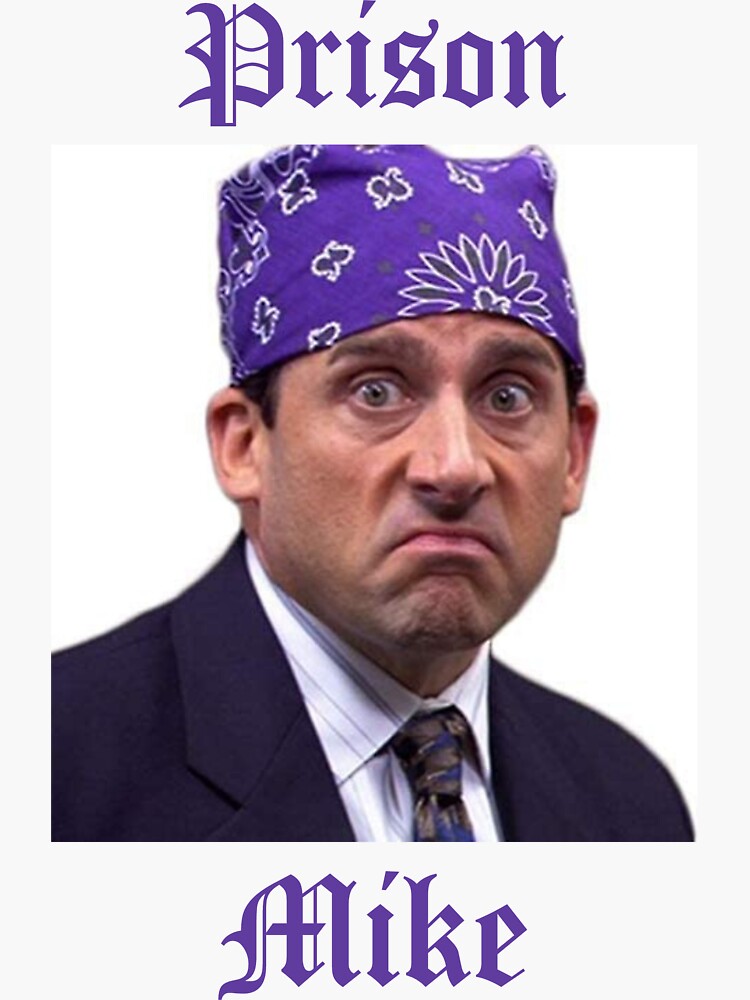 "Prison Mike - The Office" Sticker for Sale by claudiamalonso | Redbubble