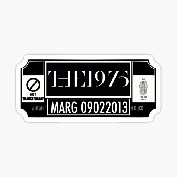 "the 1975 self-titled ticket" Sticker for Sale by abbieraelyn | Redbubble
