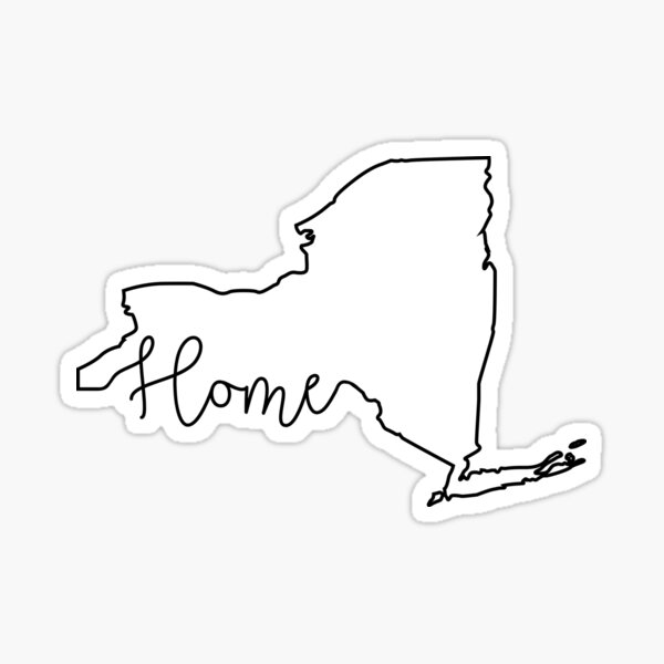 "New York Cursive Love Home State Outline" Sticker for Sale by ...