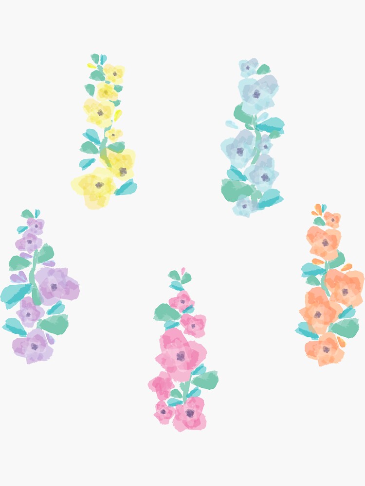 "Watercolor Flower Sticker Pack" Sticker by Ginial | Redbubble