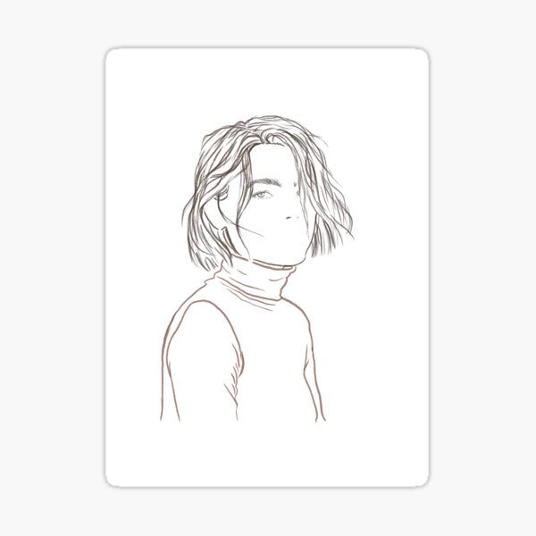 "Aesthetic Girl Short Hair" Sticker for Sale by AestheticJinji | Redbubble