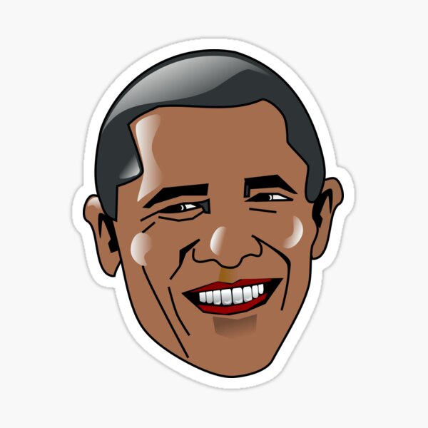 Barack Obama Cartoon Stickers | Redbubble