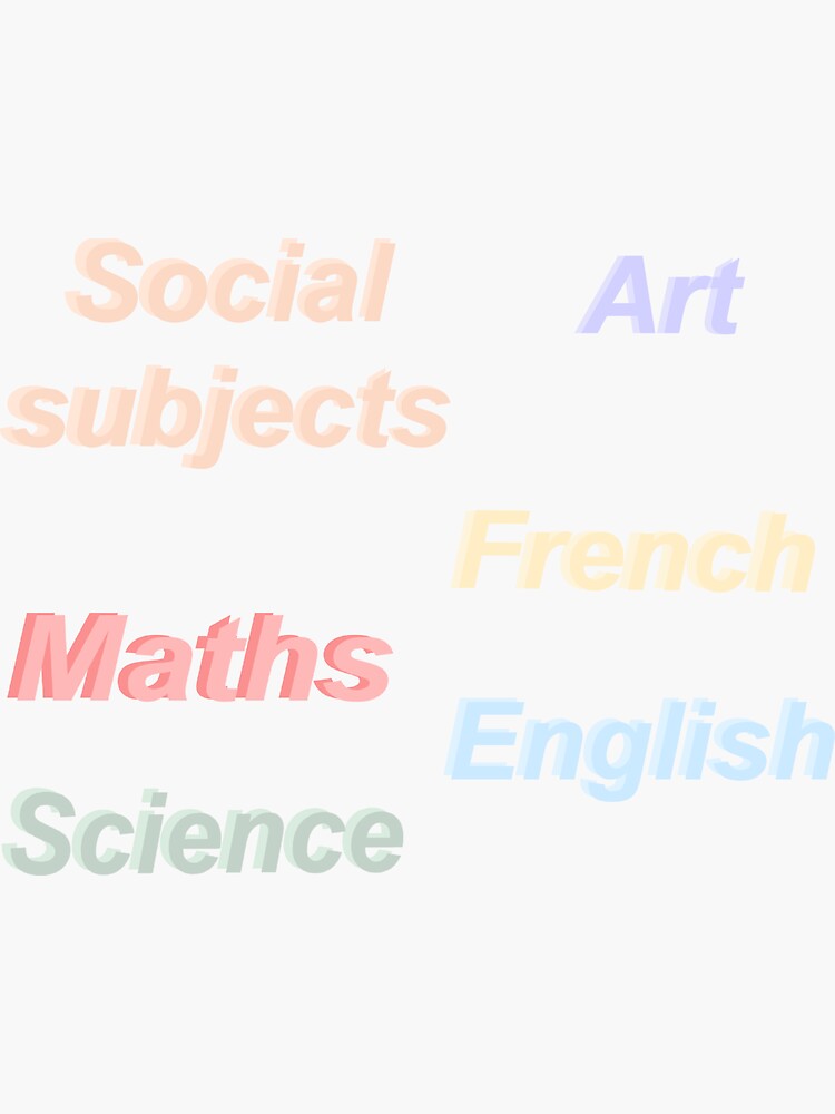 "School subject sticker pack " Sticker for Sale by Stickersbyjess4 ...