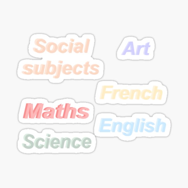 "School subject sticker pack " Sticker for Sale by Stickersbyjess4 ...
