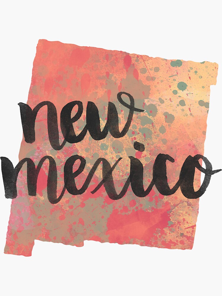 "new mexico - calligraphy and abstract state outline" Sticker for Sale ...