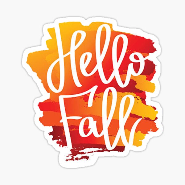 "Hello Fall" Sticker for Sale by ClassicLemonade | Redbubble