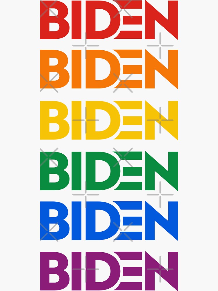 "BIDEN RAINBOW COLORS" Sticker for Sale by popdesigner | Redbubble