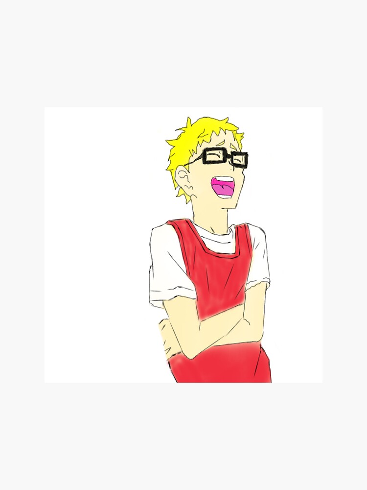 "Tsukishima laughing Haikyuu " Sticker for Sale by noodlecupart | Redbubble