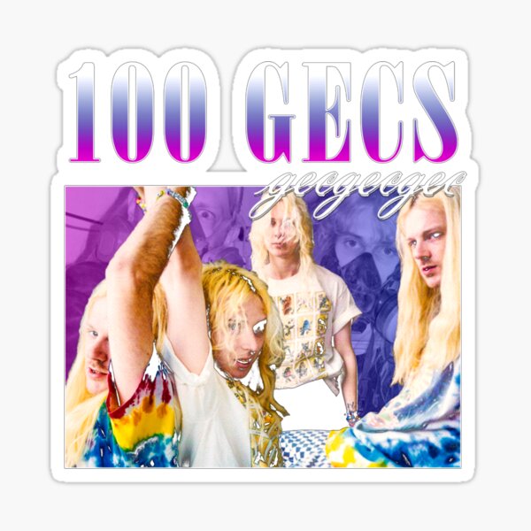 "100 GECS 90 S RETRO STYLE TEE" Sticker for Sale by DesireNelson ...