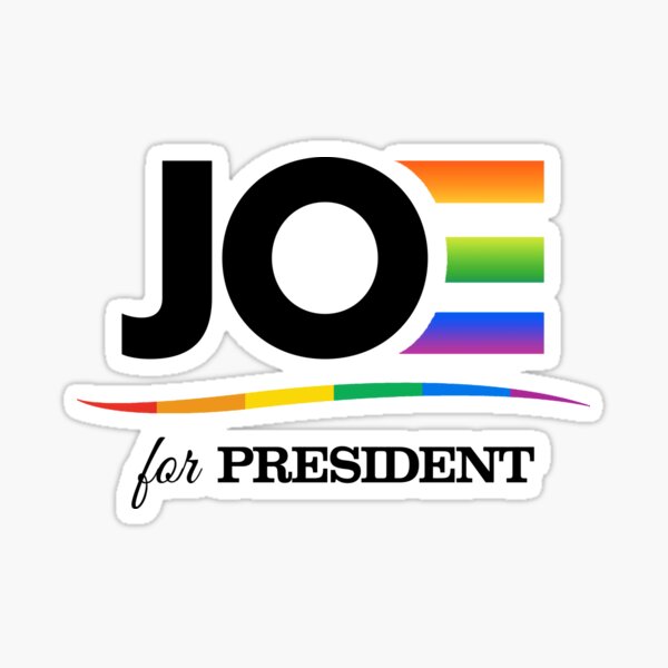 "JOE FOR PRESIDENT PRIDE COLORS" Sticker for Sale by popdesigner ...