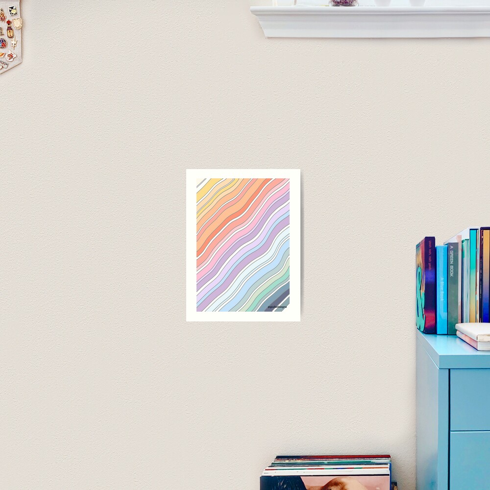 "Colorful Rainbow Pattern Stripes Pastel VSCO Pattern" Art Print for ...