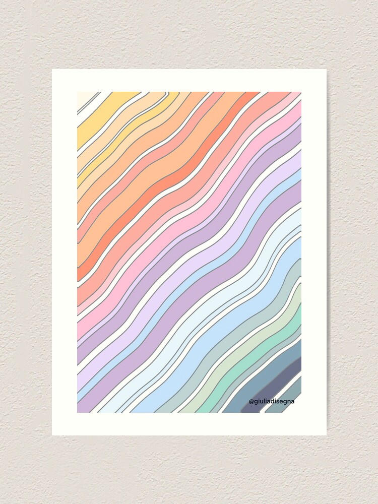 "Colorful Rainbow Pattern Stripes Pastel VSCO Pattern" Art Print for ...