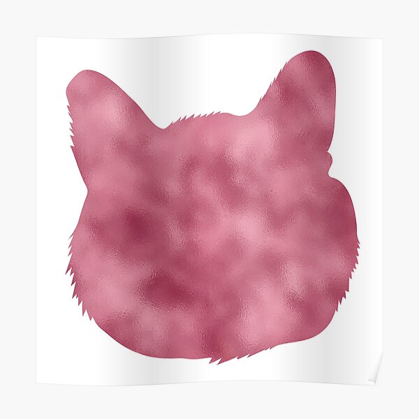 "Girly Pink Cat Face" Poster for Sale by pencreations | Redbubble