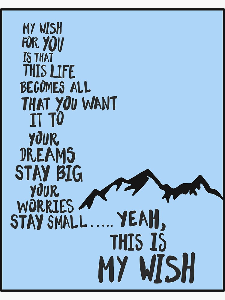 "My Wish-Rascal Flatts" Sticker for Sale by kcoffyn | Redbubble