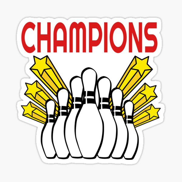 "Bowling champions" Sticker by Chinocub | Redbubble