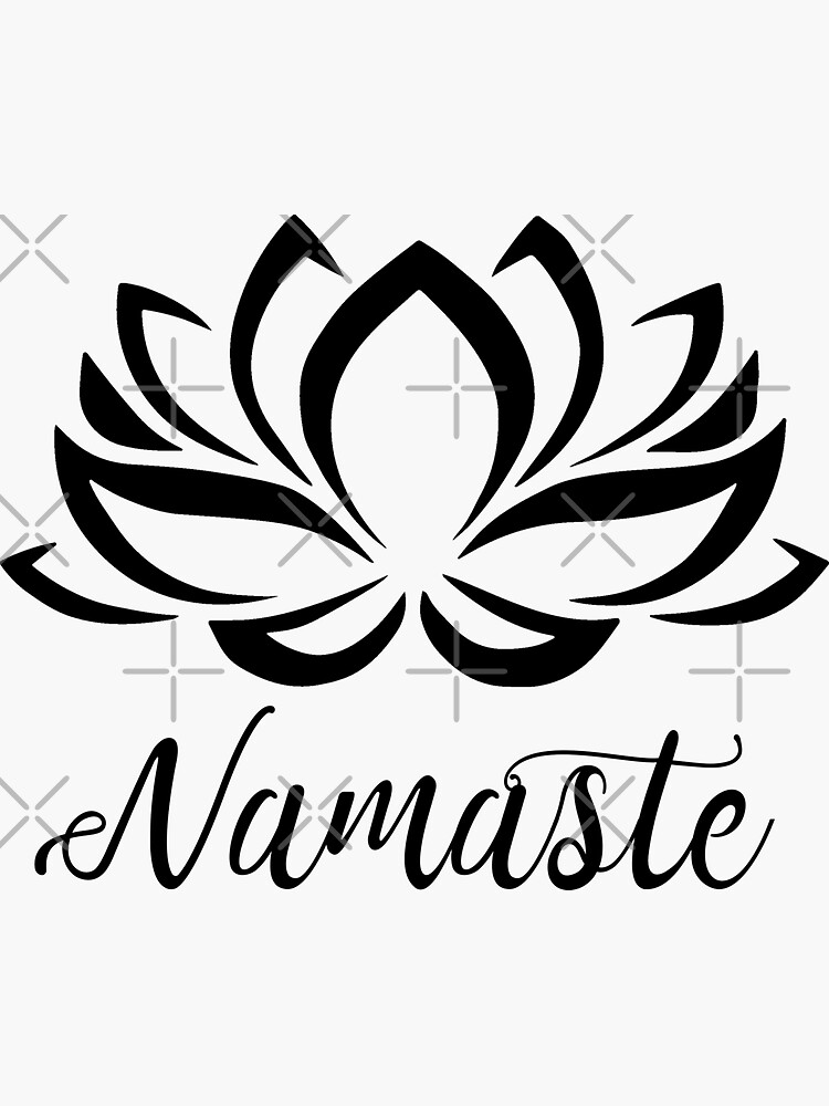"Namaste Yoga Calm Good Vibes" Sticker for Sale by ThinkViolet | Redbubble