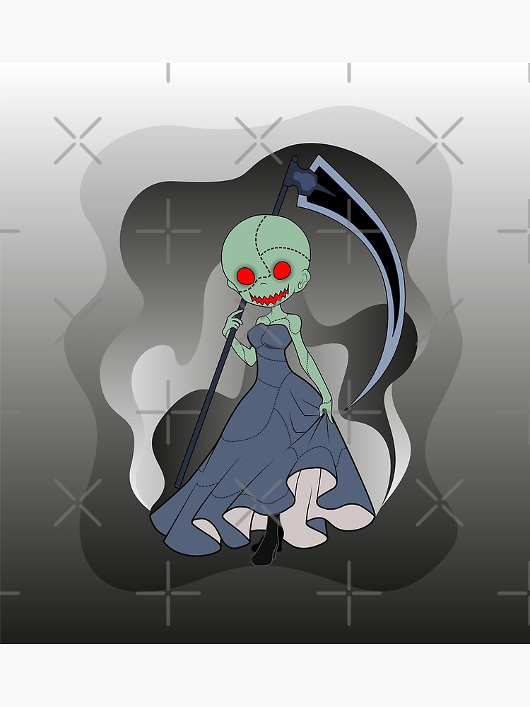 "cute halloween chibi nightmare grim kawaii reaper zombie smile girl ...